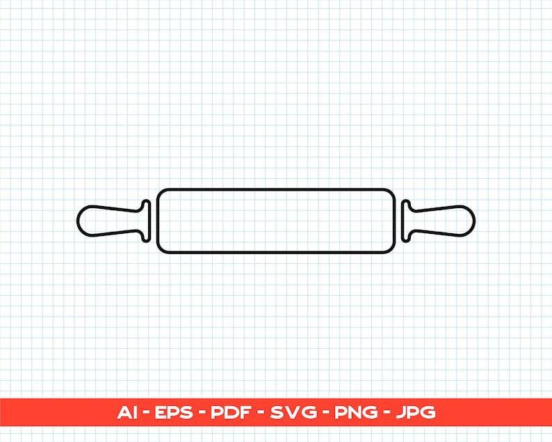Rolling Pin Line Art Svg Rolling Pin Svg Cricut Kitchen - Etsy