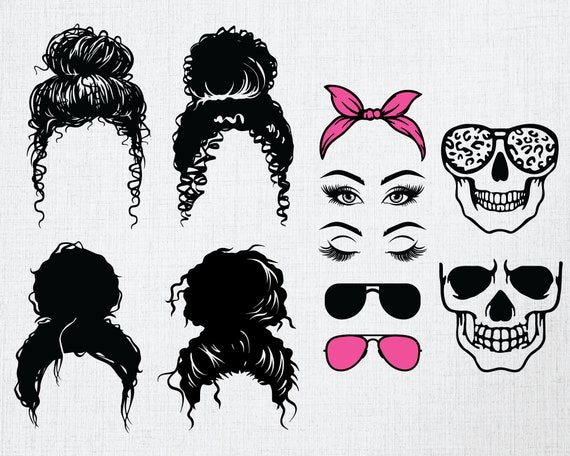 Messy Bun Hair Png Bundle Mom Life PNG Mom Life Cutfile - Etsy