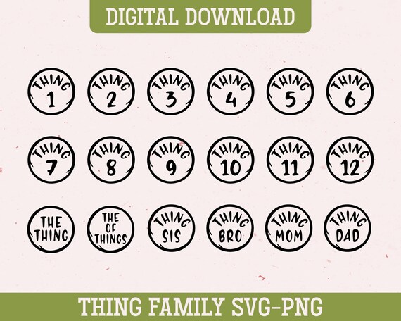 Thing 1 Svg Thing 2 Svg Thing 3 Svg Thing Family Svg | Etsy