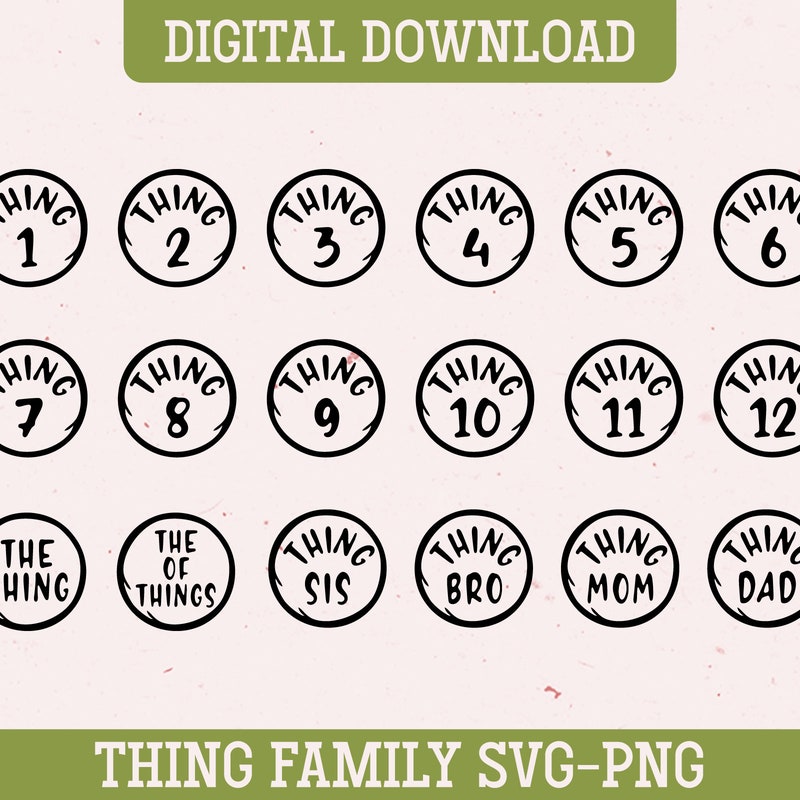 Thing 1 and Thing 2 Clip Art - Etsy