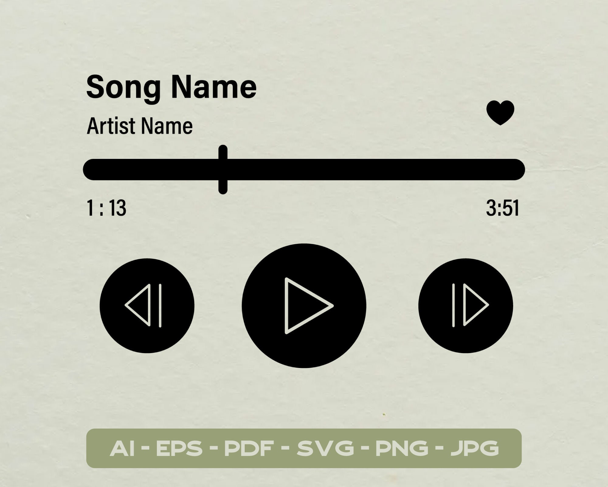 Audio Control Buttons Svg Music Player Svg Digital Download - Etsy
