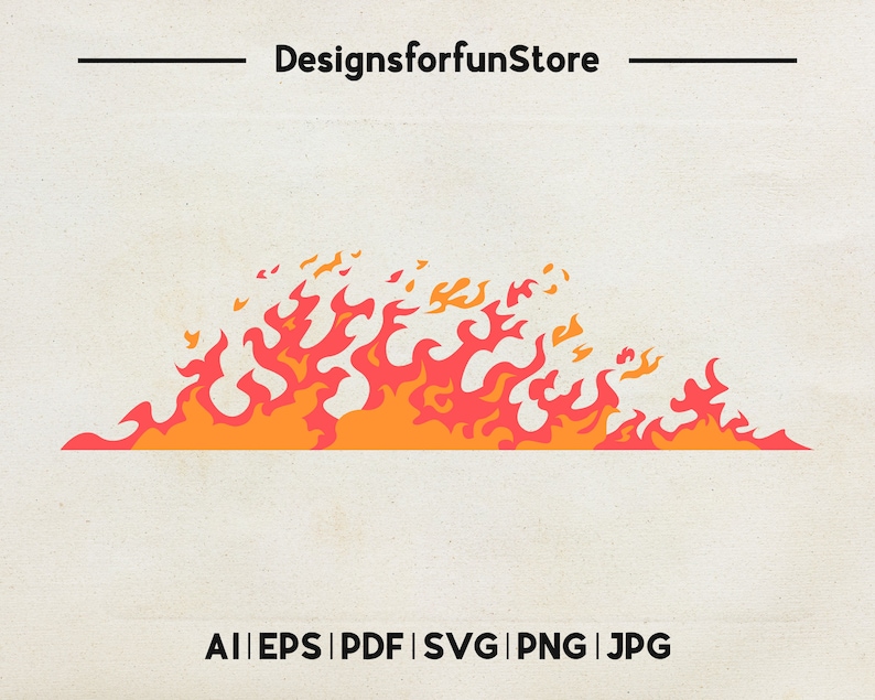 Flames Svg Digital Download Fire Svg Wall of Fire Svg | Etsy