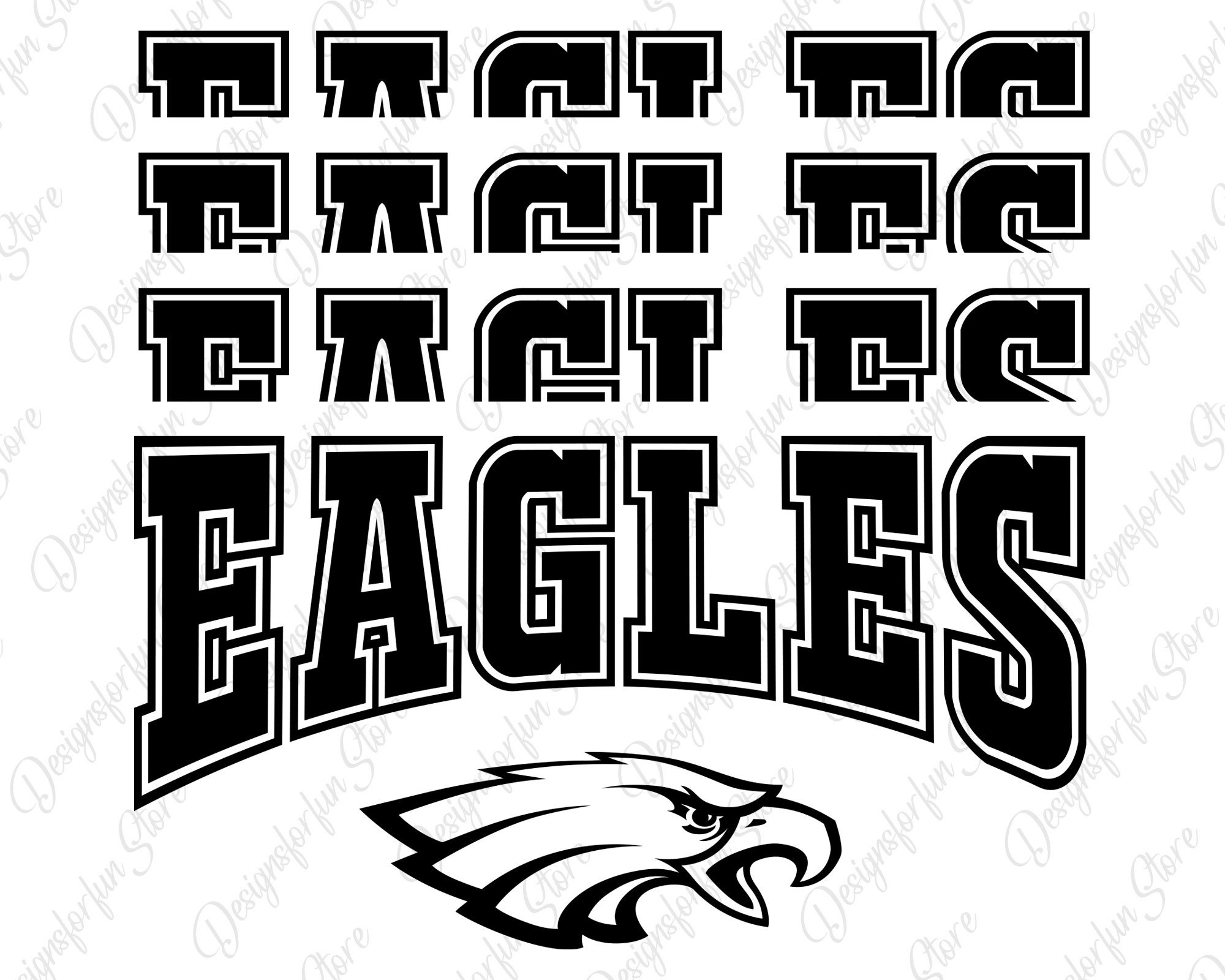 Eagles Stacked Mascot Svg Digital Download Team Mascot Svg - Etsy