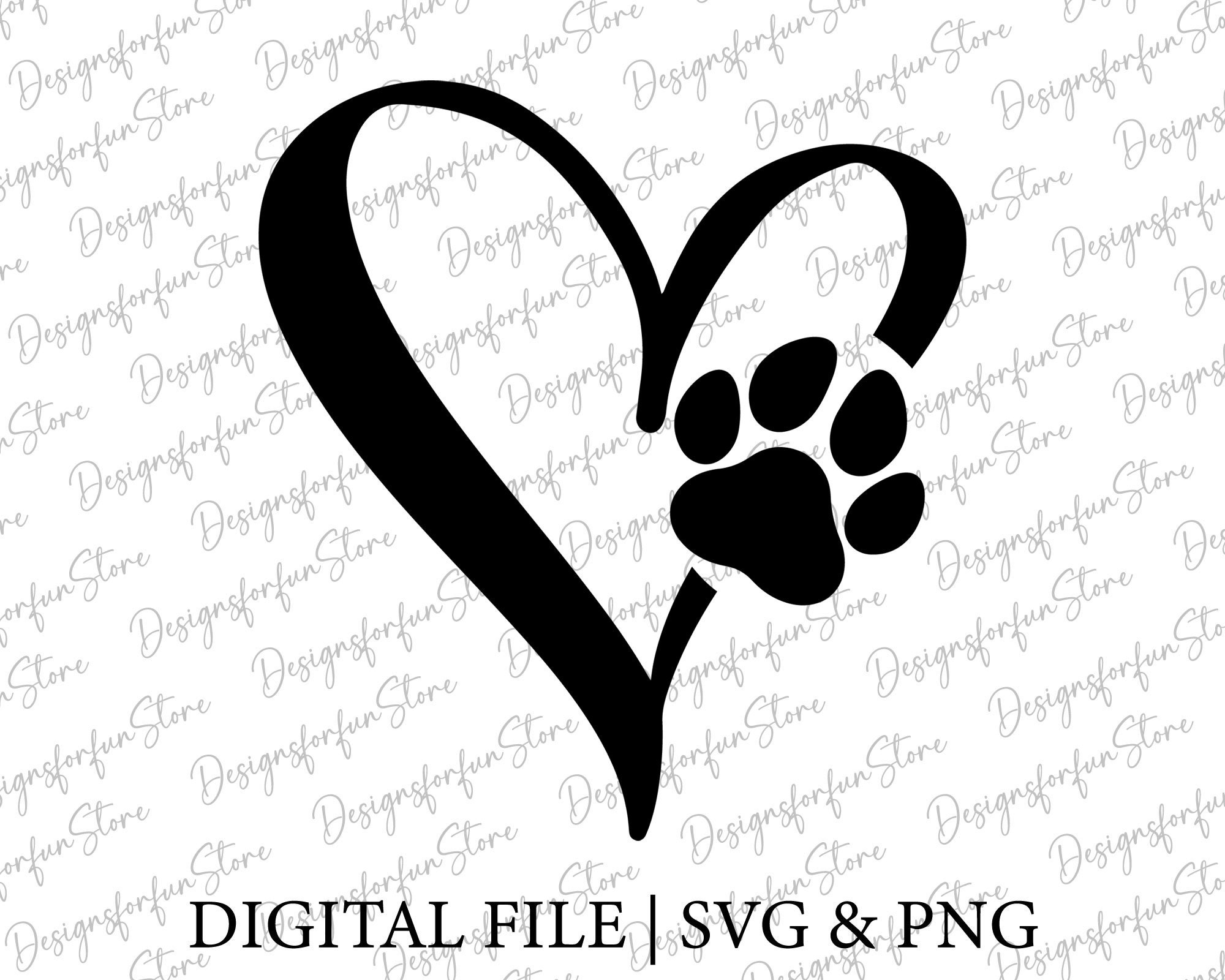 Heart Paw Print Svg Dog Paw Print Svg Heart and Paw Print - Etsy UK