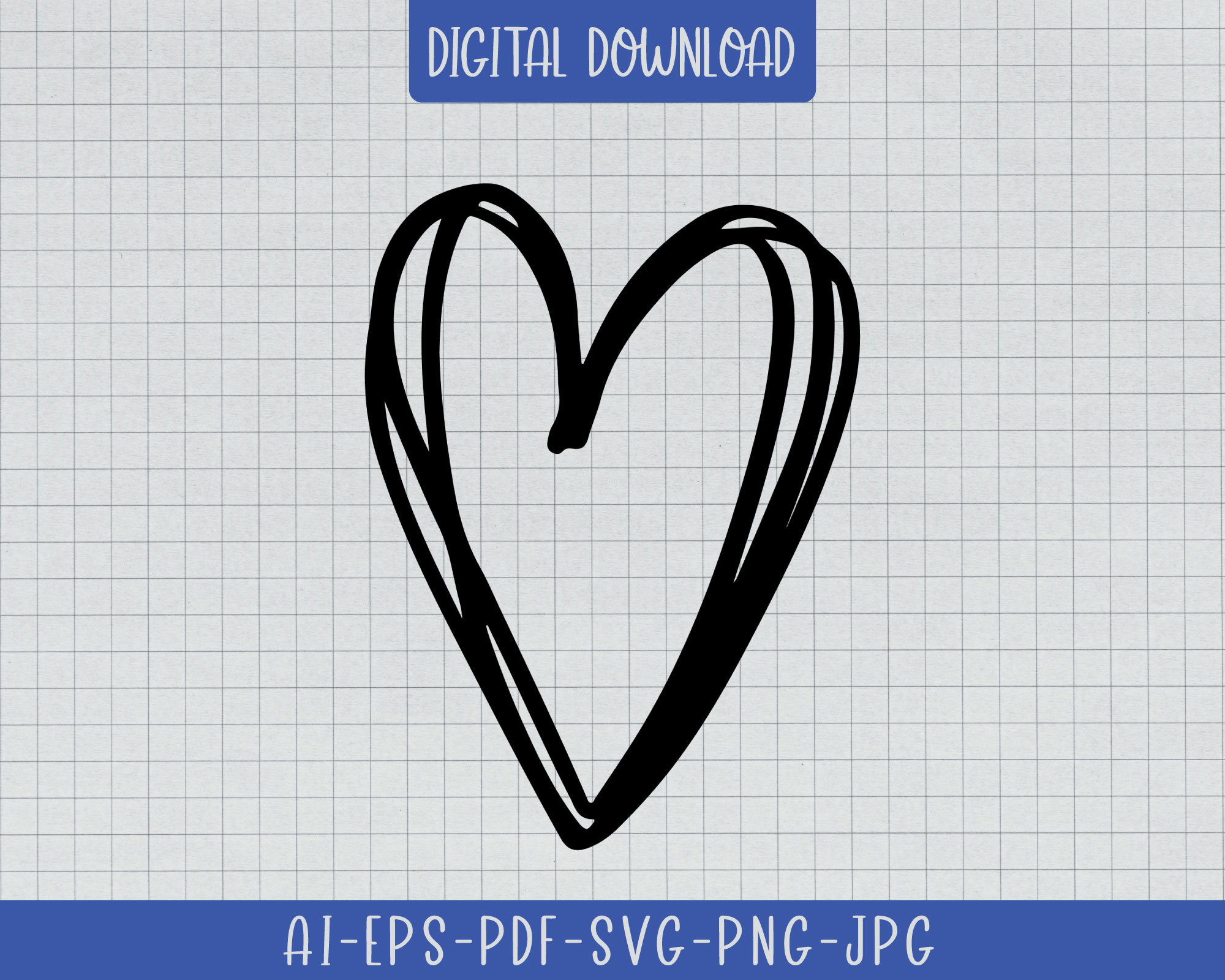Heart Svg Doodle Heart Svg Crayon Heart Svg Heart Clipart | Etsy