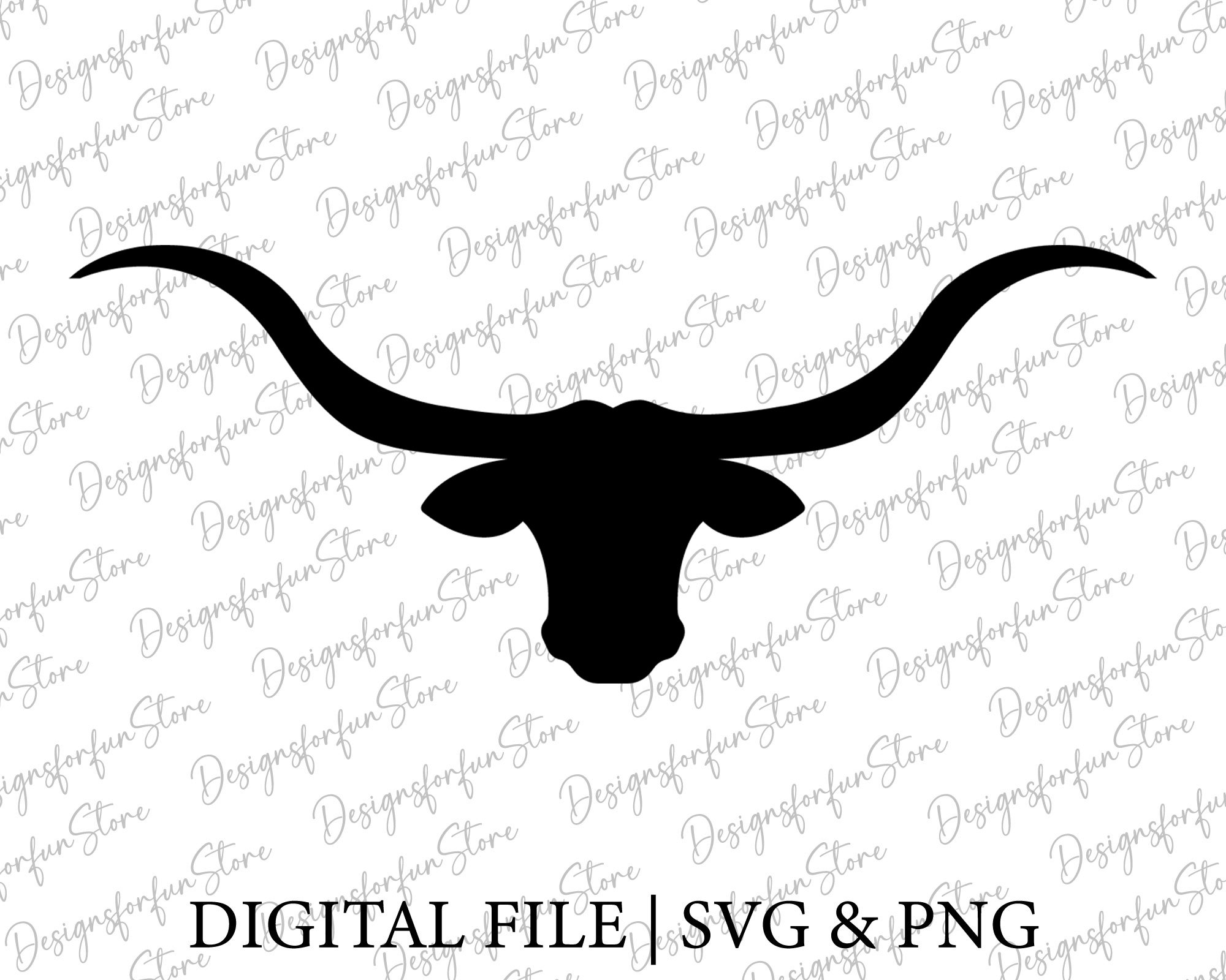 Longhorn Head Svg Silhouette File Longhorn Head Clipart - Etsy