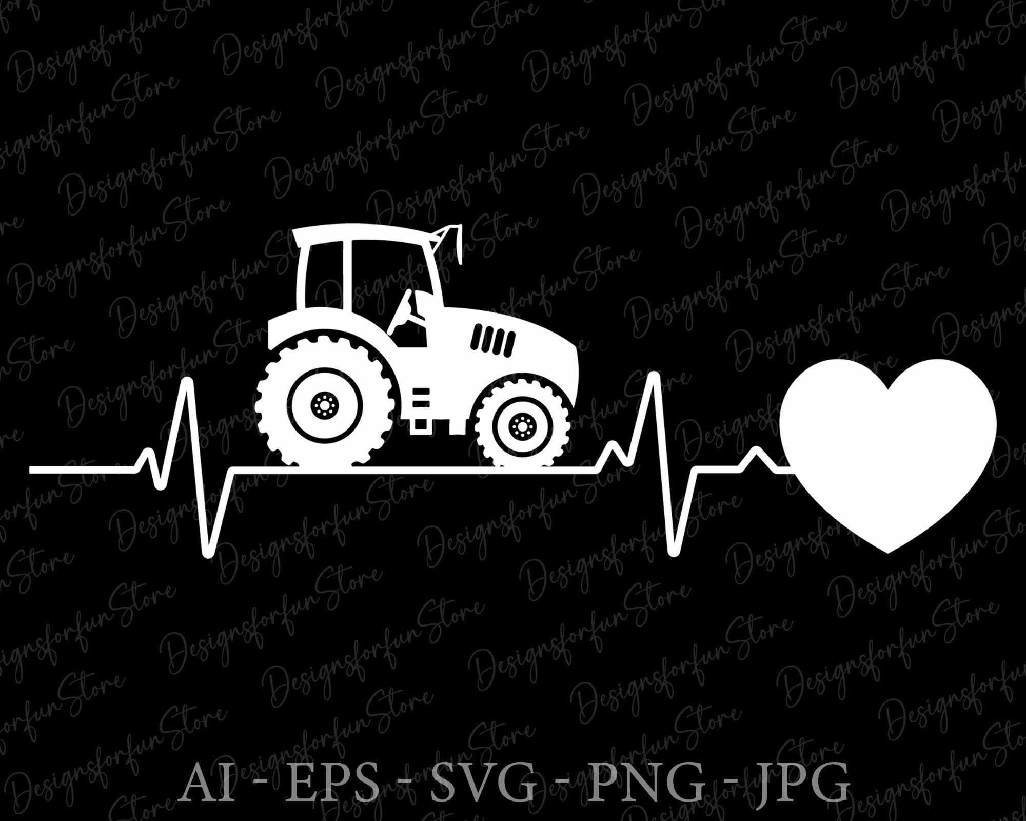 Tractor Heartbeat Svg, Digital Download, Farm Life Svg, Heartbeat Svg ...