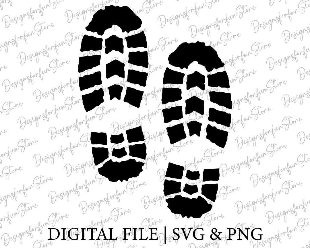 Hiking Boot Prints Svg, Png, Eps, Jpg, Instant Digital Download, Hiking Boot Png, Boot Prints ...
