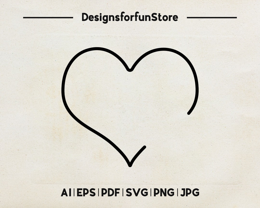 Open Heart Svg Digital Download Hand Drawn Heart Svg Heart - Etsy