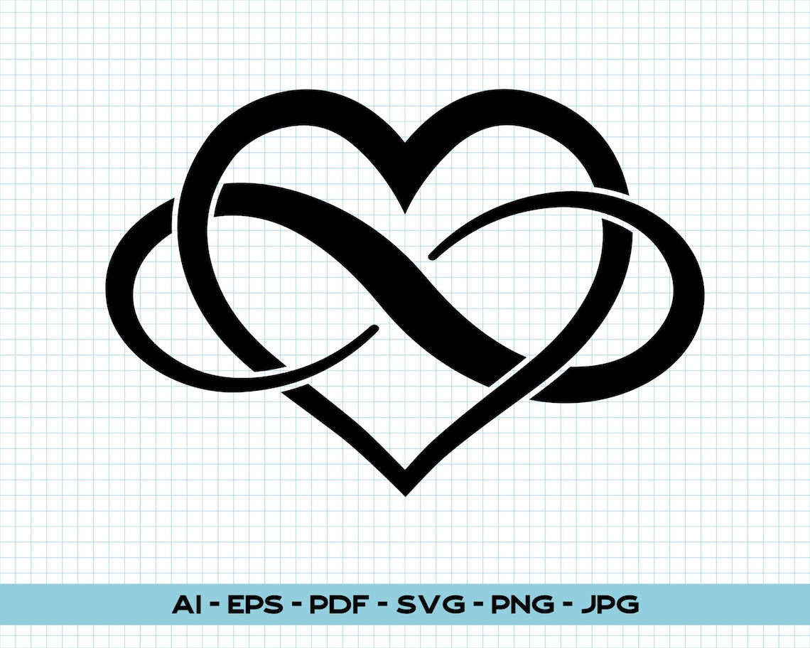Infinity Heart Svg Digital Download Love Infinity Svg Heart - Etsy