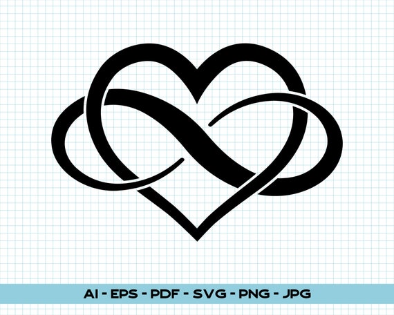 Infinity Heart Svg Digital Download Love Infinity Svg Heart - Etsy