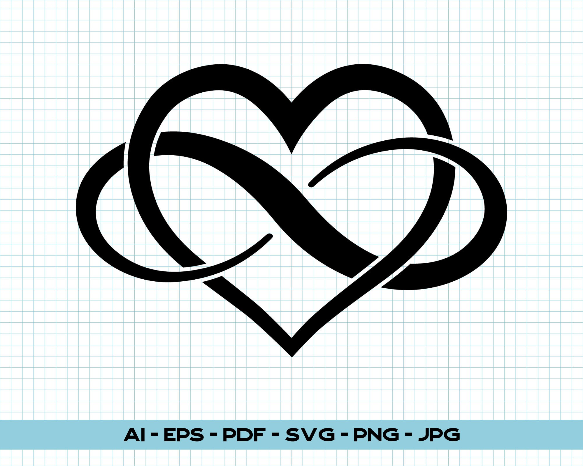Infinity Heart Svg Digital Download Love Infinity Svg Heart - Etsy