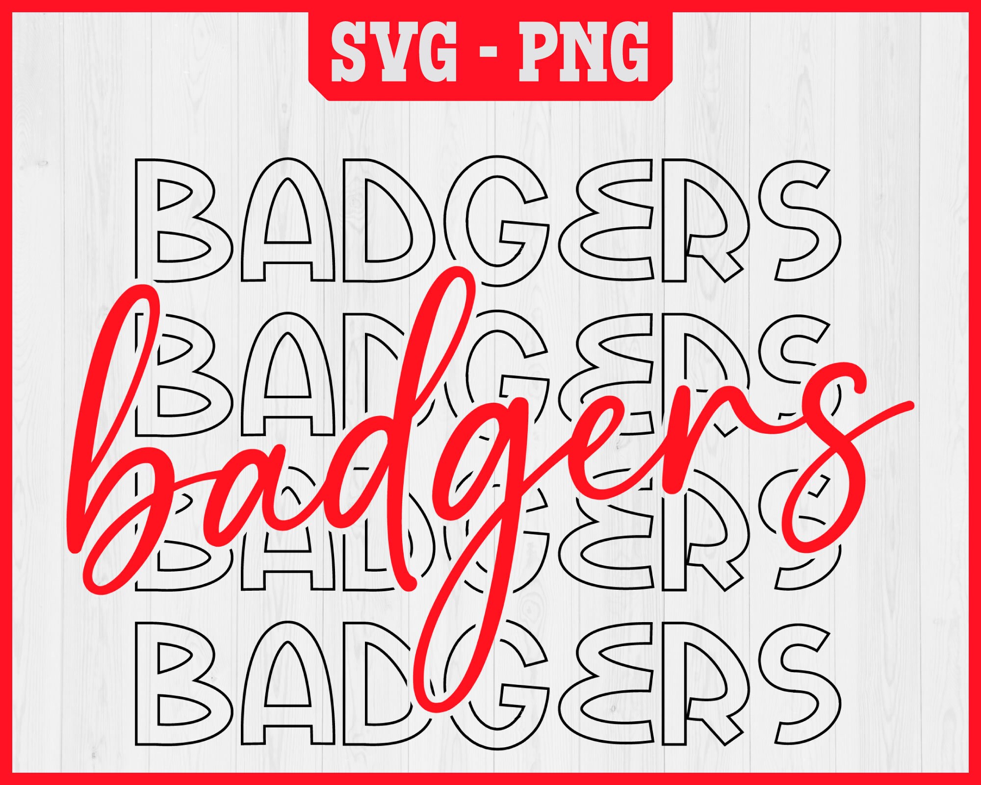 Badgers Svg Digital Download Game Day Svg Team Mascot Svg - Etsy