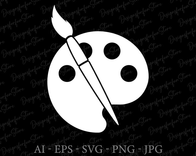 Paint Palette Outline SVG Cut File Paint Svg Palette Svg Paintbrush Svg ...