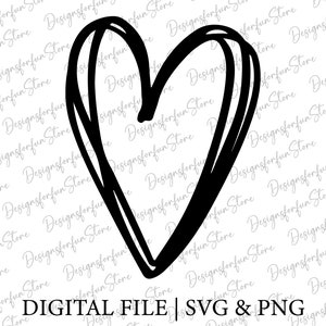 Heart Svg, Doodle Heart Svg, Crayon Heart Svg, Heart Clipart, Heart Silhouette, Love Heart Png ...