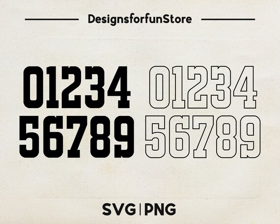 Sport Numbers Svg Digital Download Sport Jersey Svg Numbers | Etsy