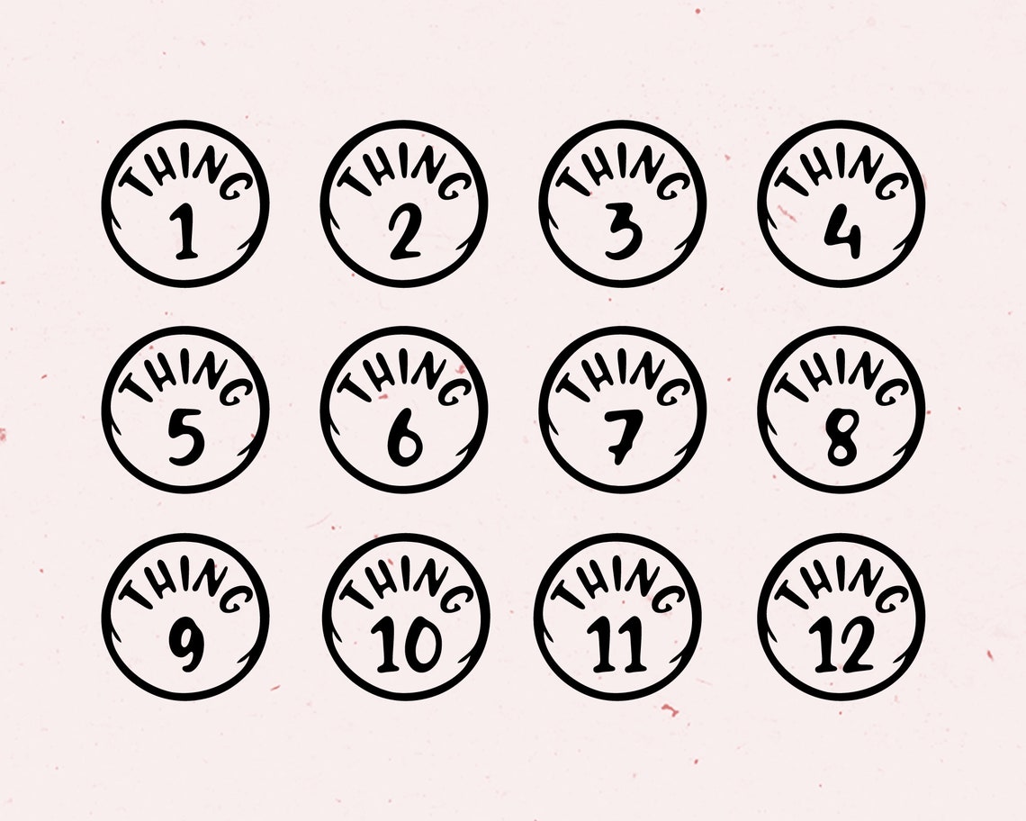 Thing 1 Svg, Thing 2 Svg, Thing 3 Svg, Thing Family Svg, Silhouette ...