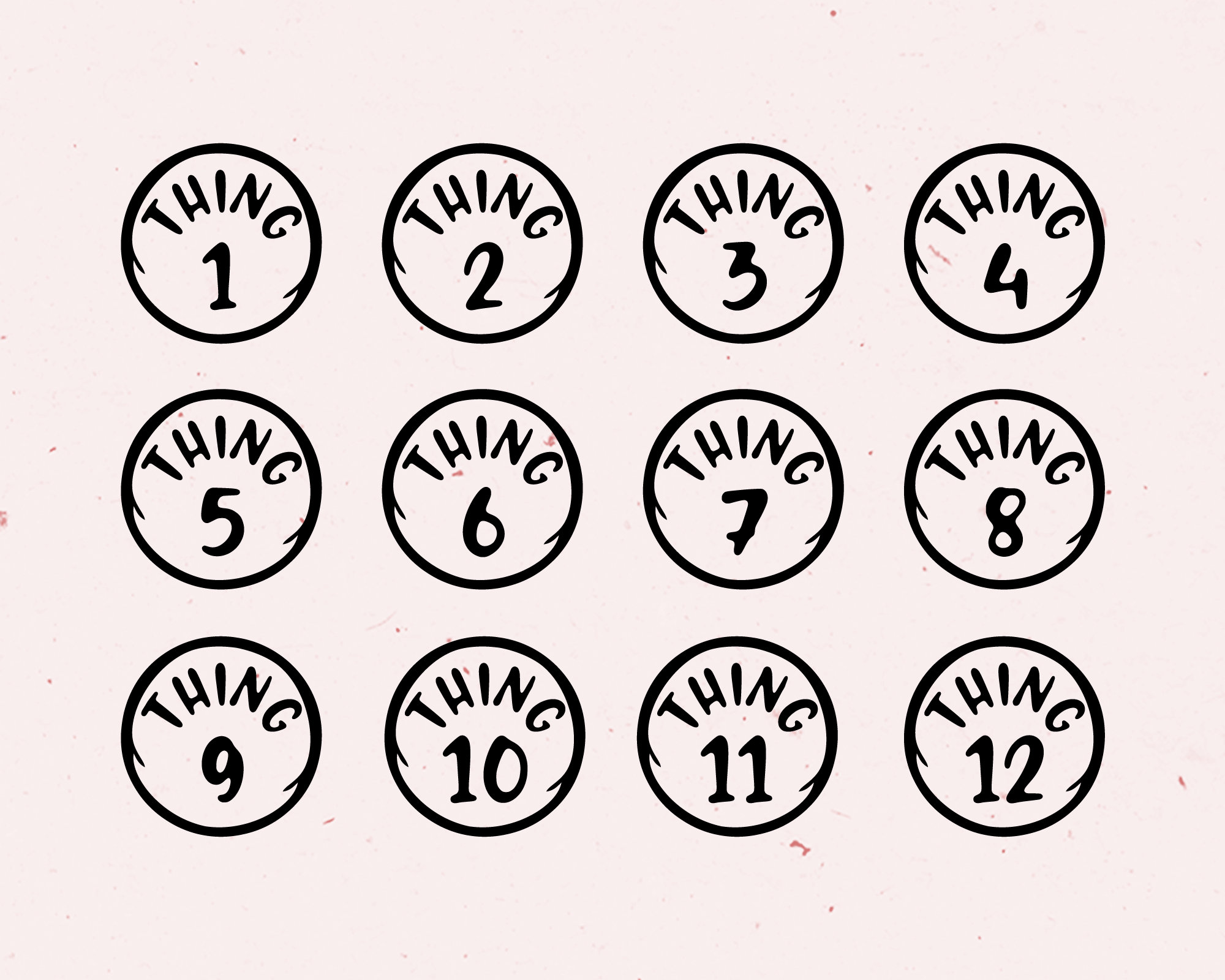 Thing 1 Svg, Thing 2 Svg, Thing 3 Svg, Thing Family Svg, Silhouette ...