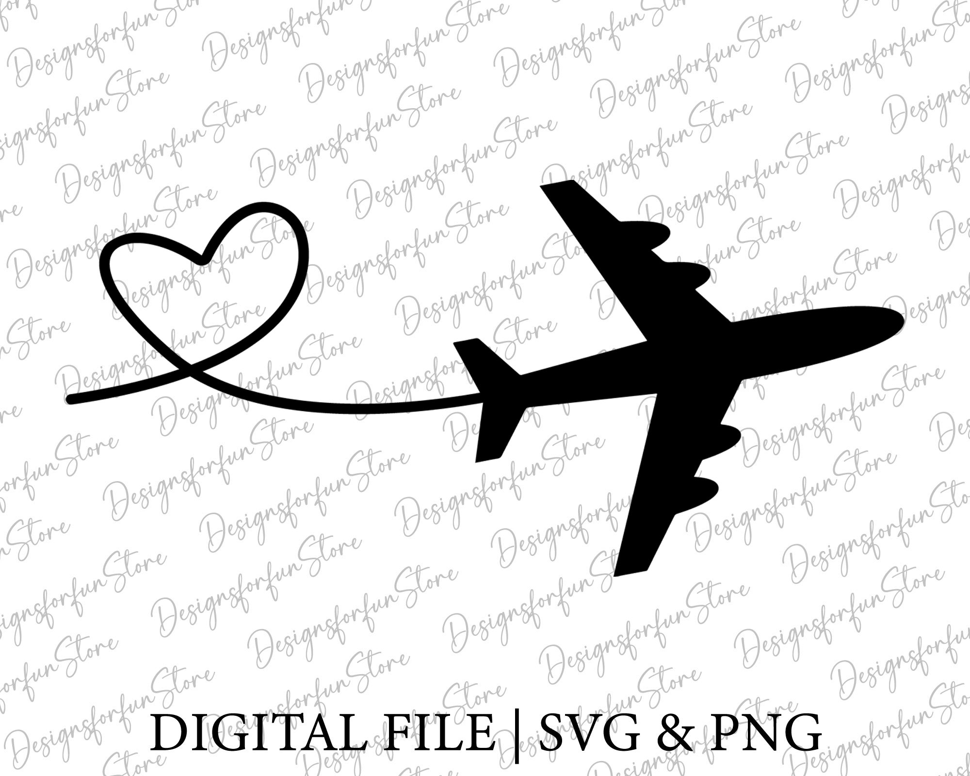 Airplane Heart Svg Airplane Svg File Travel Svg Vacation - Etsy
