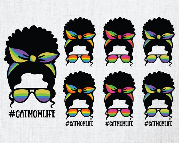 Bundle Mom Life SVG Messy Hair Svg Bundle Digital Download | Etsy