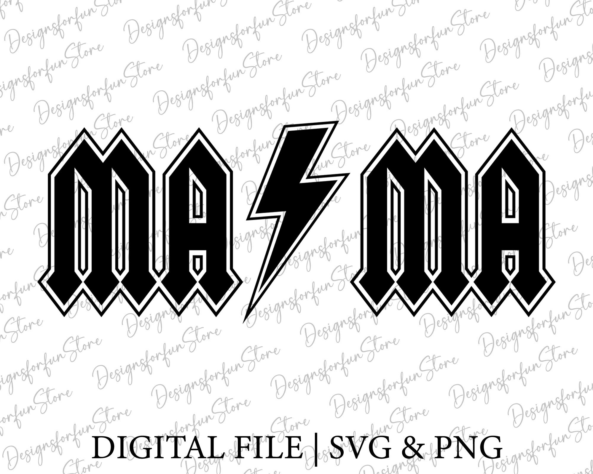 ACDC Mama Svg, Mama Svg, Rocker Mom Svg, Digital Download, Rock and ...