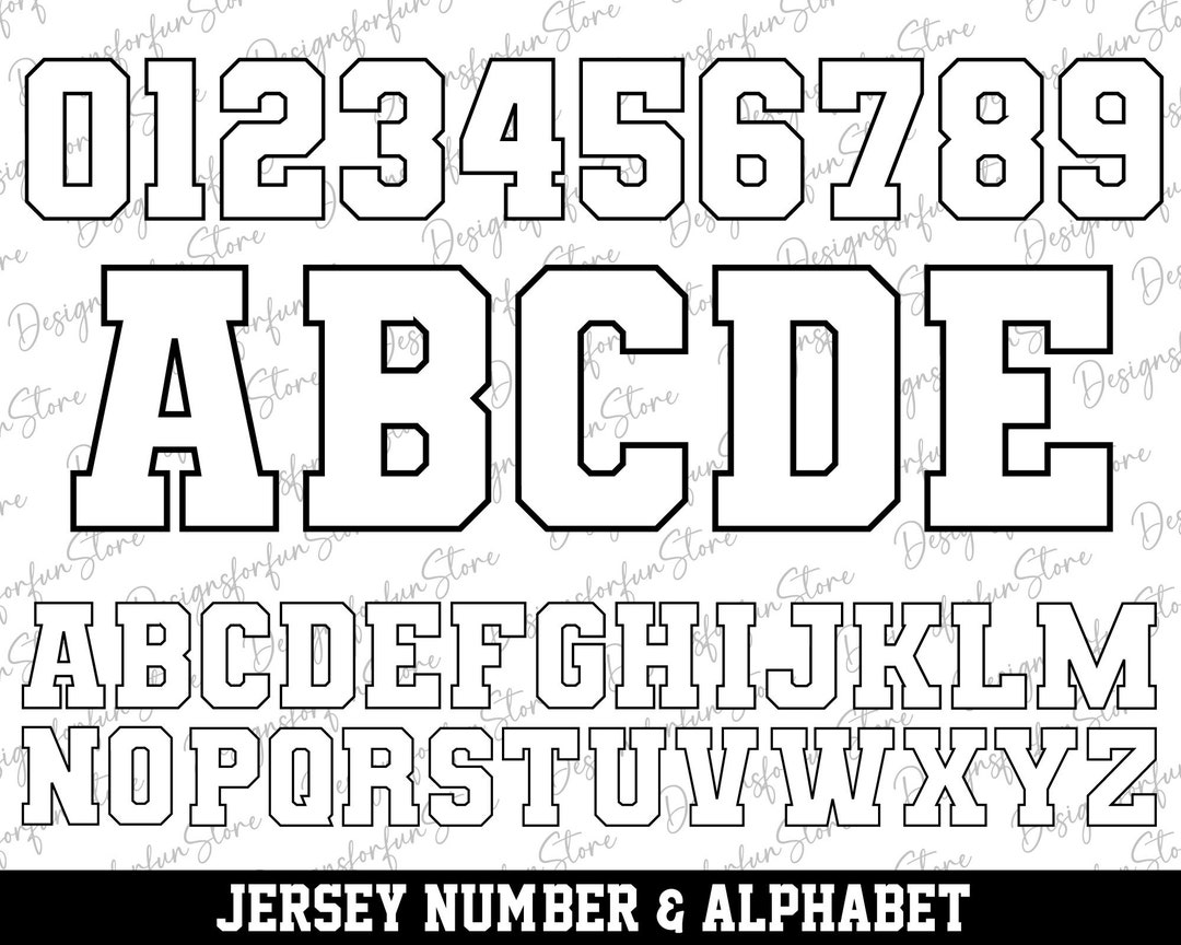 Black Outline Fonts Svg, Jersey Numbers Svg, Alphabet Letter Svg, Fonts ...