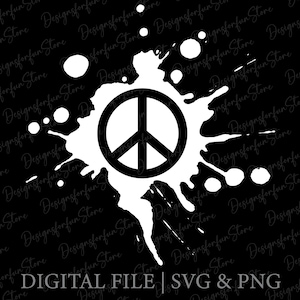 Peace Sign Splat Ink Svg, Digital Download, Peace Symbol Svg, Peace ...