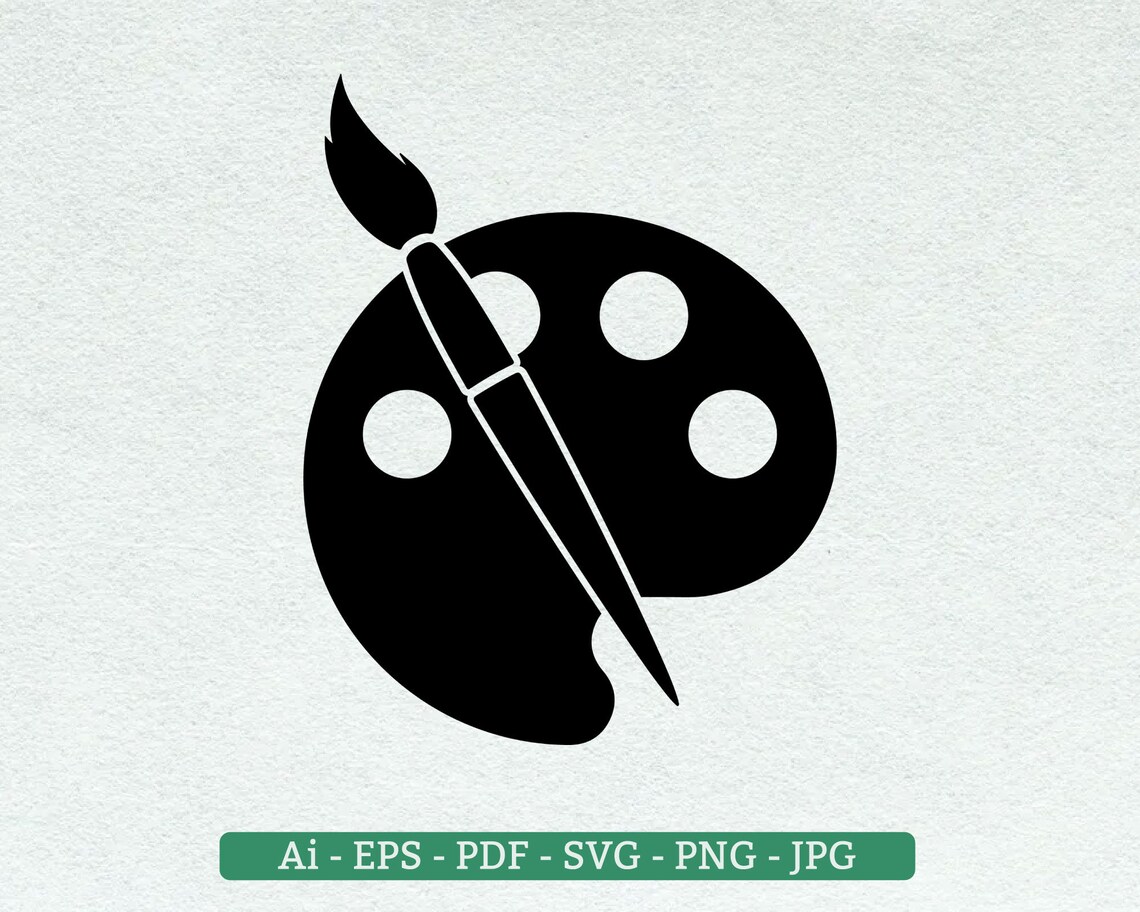 Art Svg Digital Download Paint Palette Svg Paint Brush Svg - Etsy