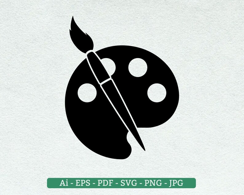 Art Svg Digital Download Paint Palette Svg Paint Brush Svg - Etsy