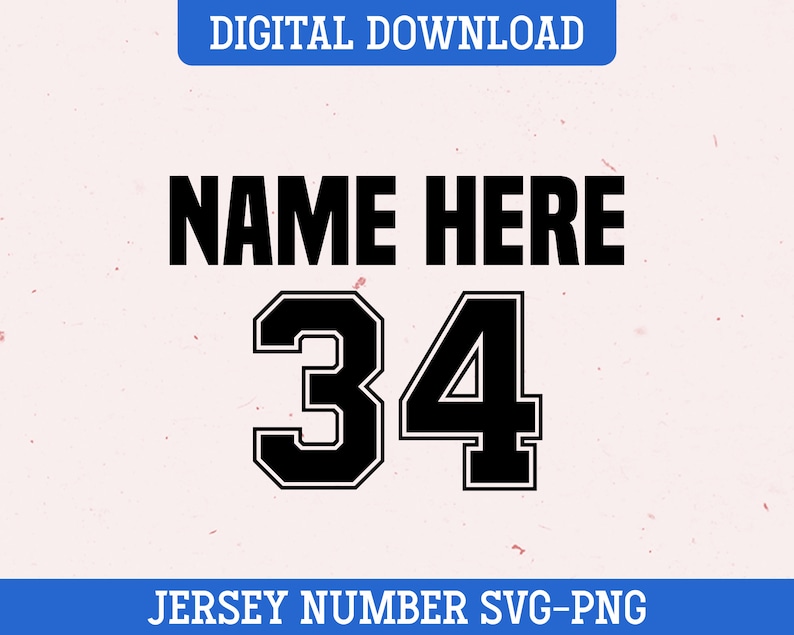 Jersey Number Svg Jersey Font Svg Jersey Template Svg | Etsy