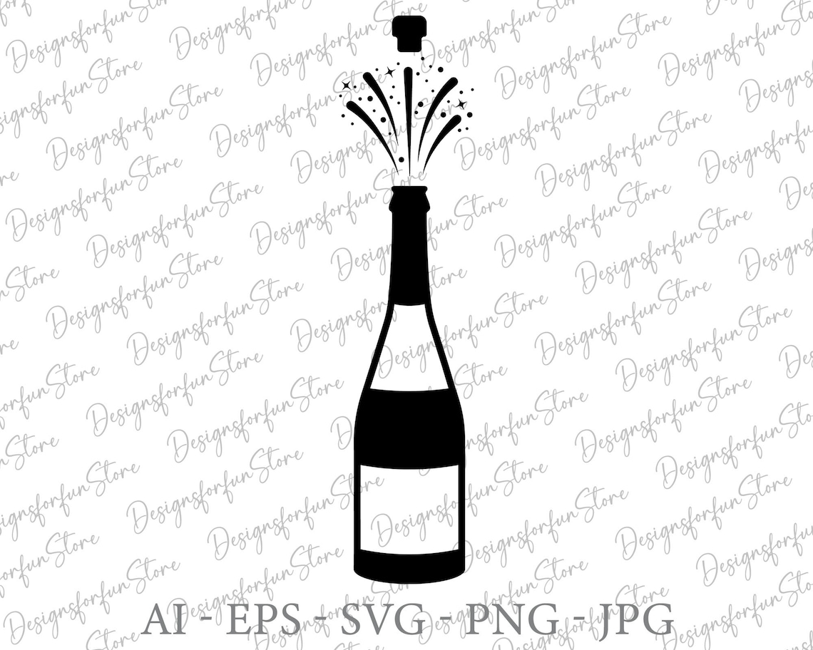 Champagne Svg Digital Download Champagne Bottle Svg Bottle - Etsy