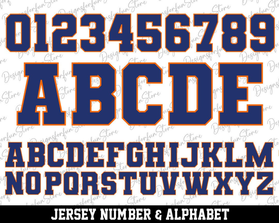 Navy Blue With Gold Outline Svg, Jersey Numbers Svg, Alphabet Letter ...