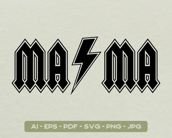 ACDC Mama Svg Mama Svg Rocker Mom Svg Digital Download | Etsy