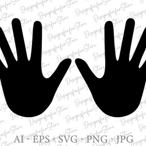 Hand Svg, Digital Download, Handprint Svg, Human Hand Svg, Silhouette ...