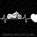 Motorcycle Heartbeat Svg, Digital Download, Motorbike Svg, Heartbeat ...