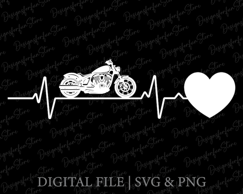 Motorcycle Heartbeat Svg Digital Download Motorbike Svg - Etsy