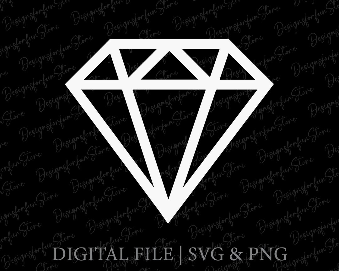 Diamond Svg, Digital Download, Emerald Svg, Diamond Outline Svg ...