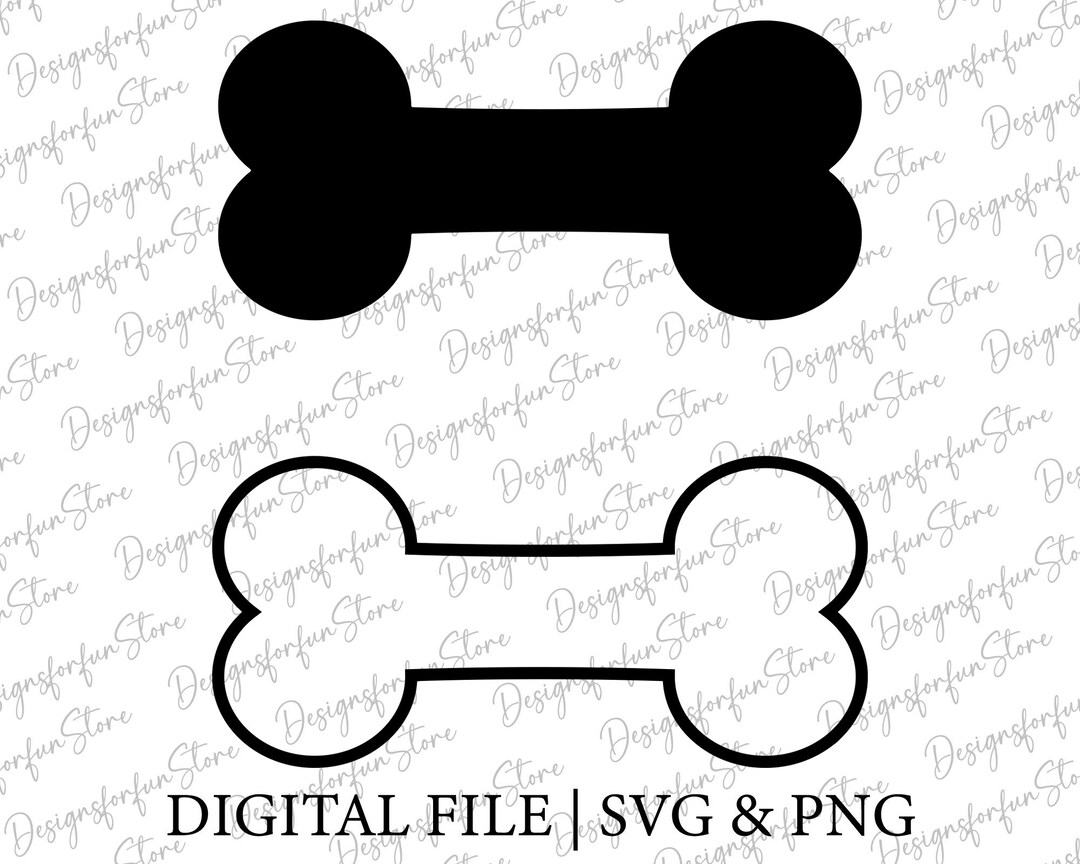 Dog Bone Svg, Digital Download, Dog Svg, Silhouette, Dog Bone Outline ...