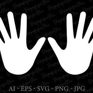 Hand Svg, Digital Download, Handprint Svg, Human Hand Svg, Silhouette ...