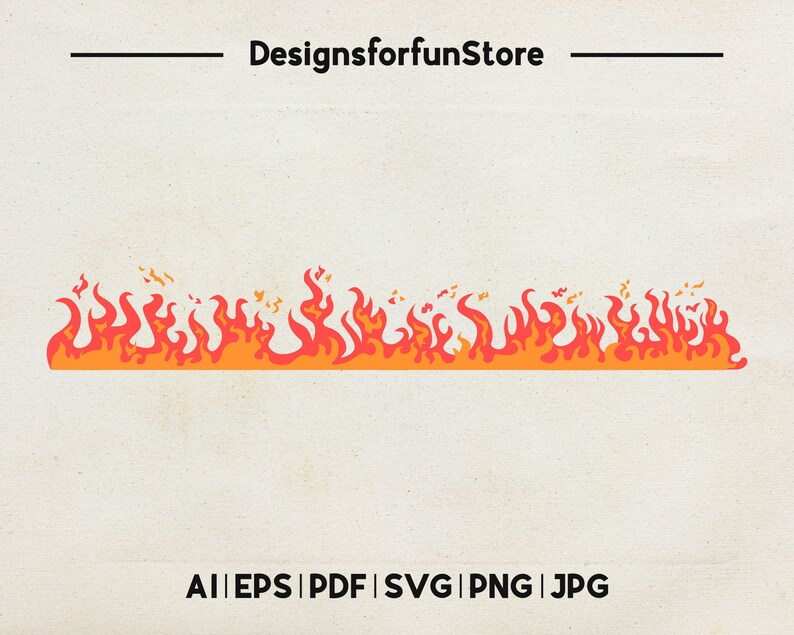 Flames Svg Digital Download Fire Svg Wall of Fire Svg | Etsy