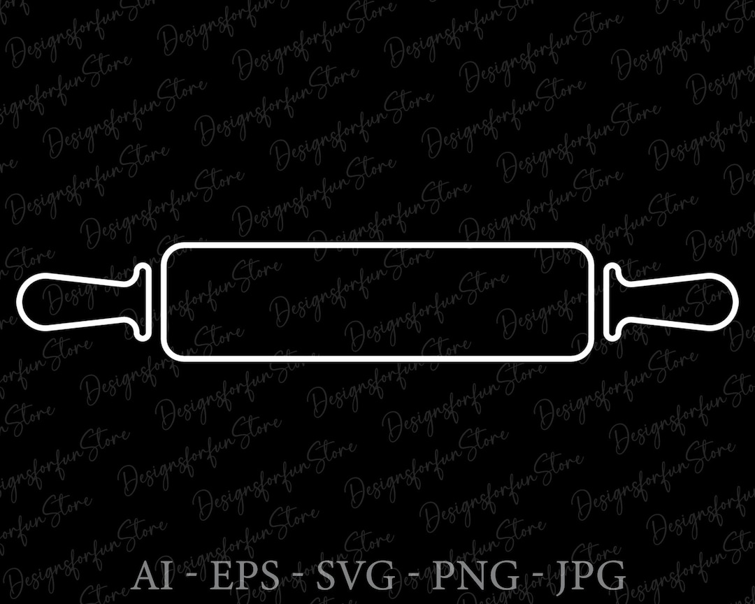 Rolling Pin Line Art Svg, Rolling Pin Svg, Cricut, Kitchen Svg ...