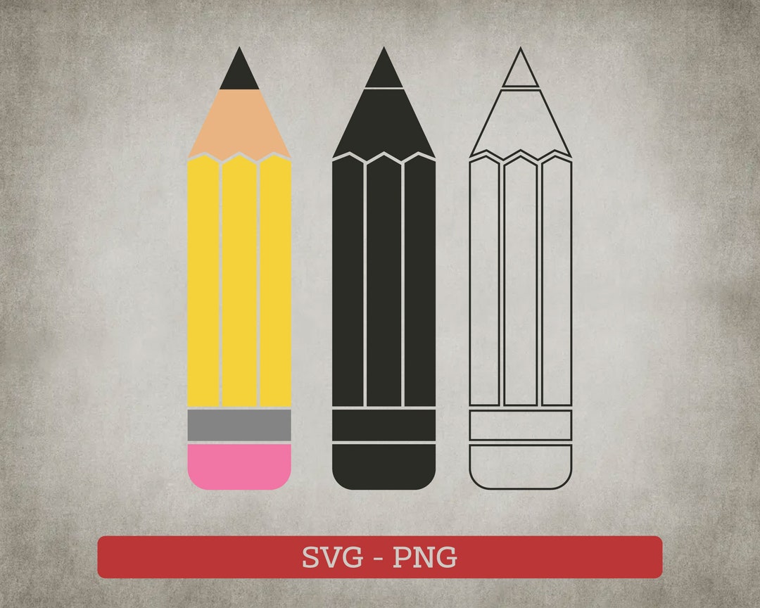 Pencil Svg Digital Download School Pencil Svg Silhouette - Etsy