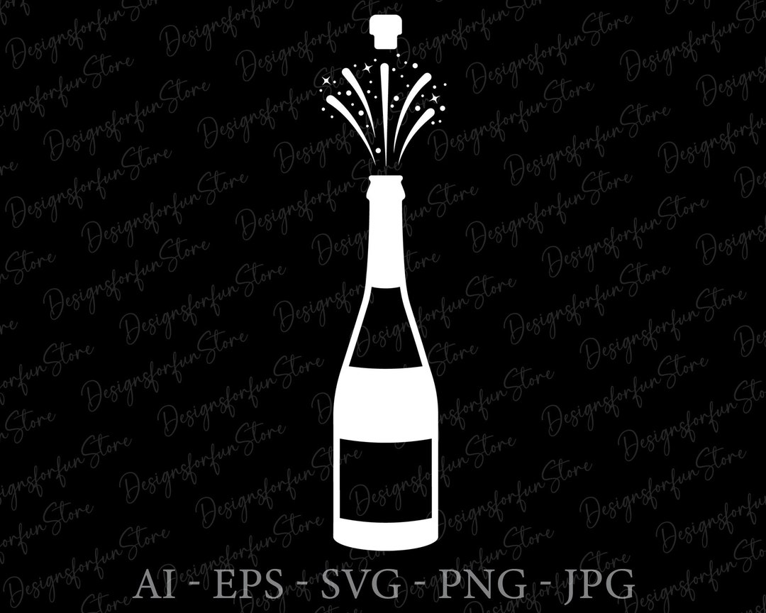 Champagne Svg, Digital Download, Champagne Bottle Svg, Bottle Pop Svg ...