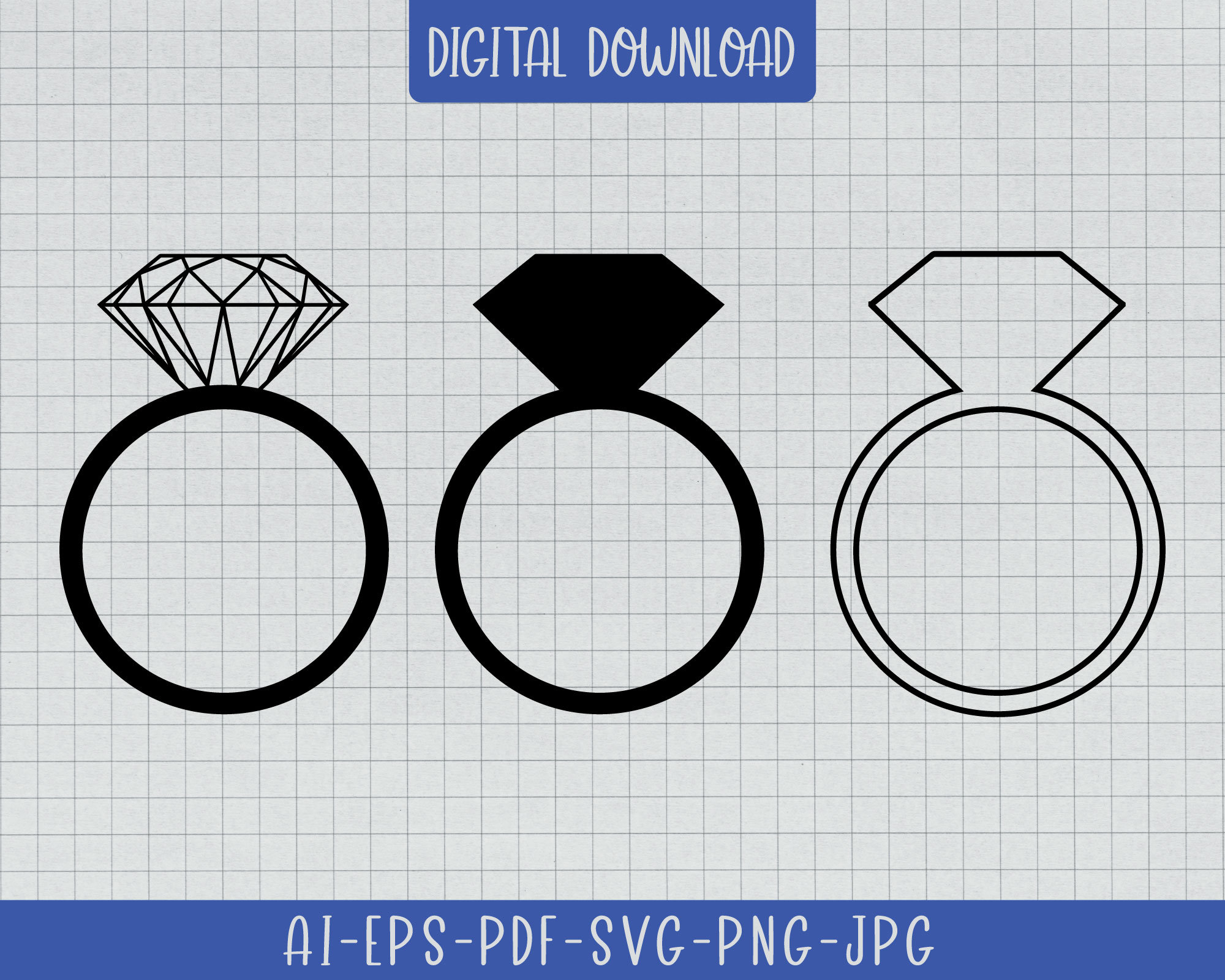 Wedding Rings Svg Engagement Ring Svg Wedding Bands Svg | Etsy