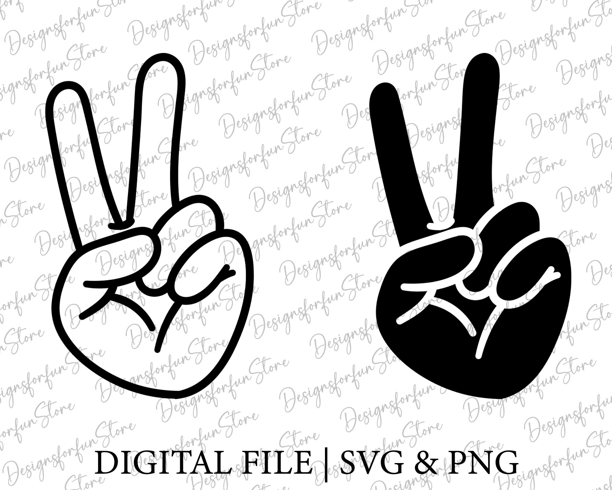 Peace Sign Hand Outline