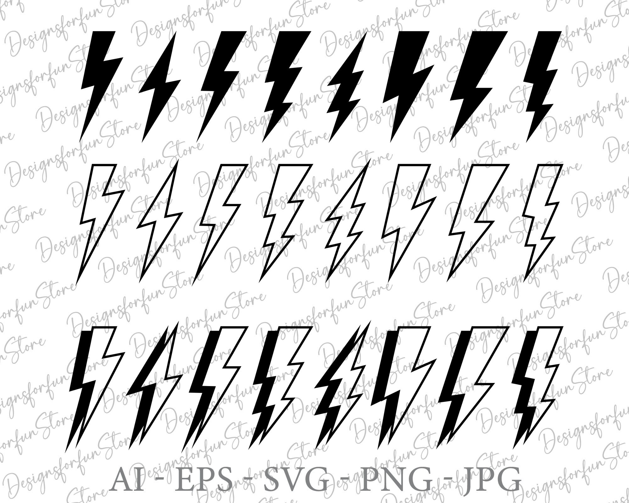 Lightning Bolts Svg Flash Svg Digital Download Thunder Svg - Etsy