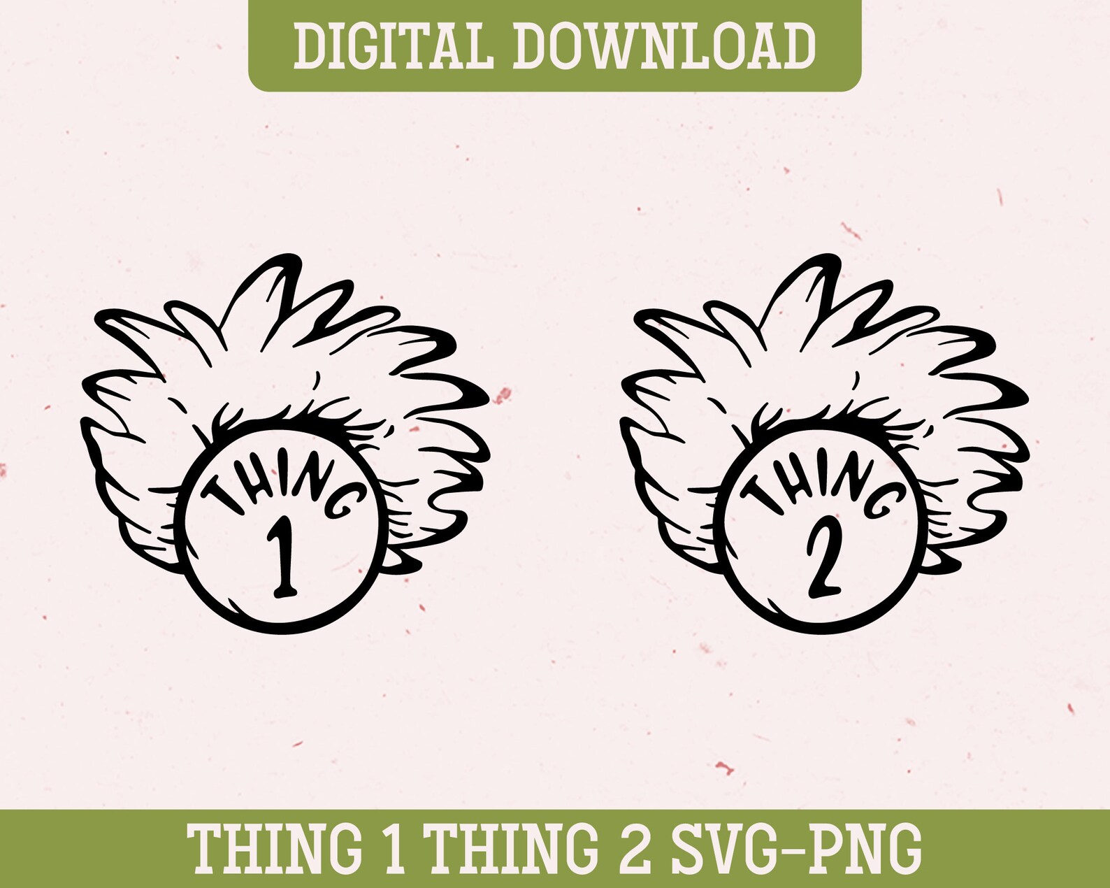 Thing 1 and Thing 2 Svg Dr Seuss Svg Thing 1 Svg Thing 2 | Etsy