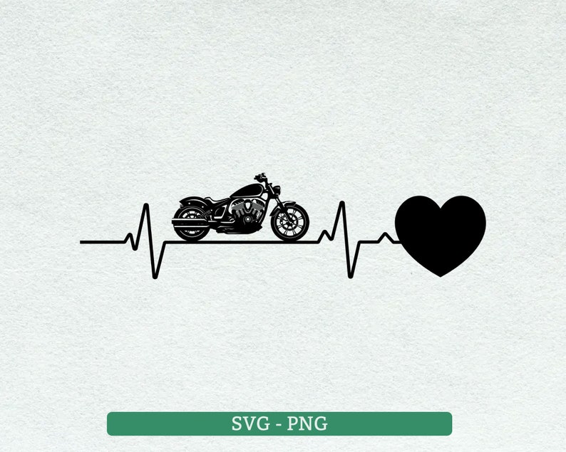 Motorcycle Heartbeat Svg Digital Download Motorbike Svg - Etsy