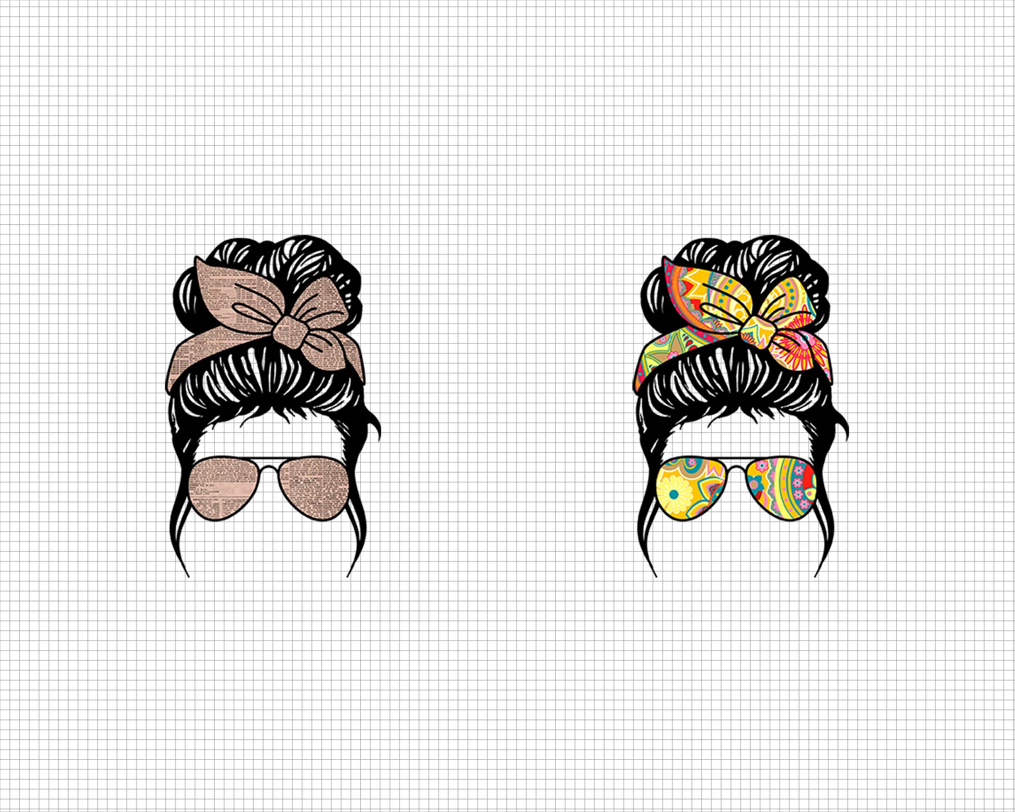 Messy Bun Png Bundle Digital Download Momlife Sublimation - Etsy
