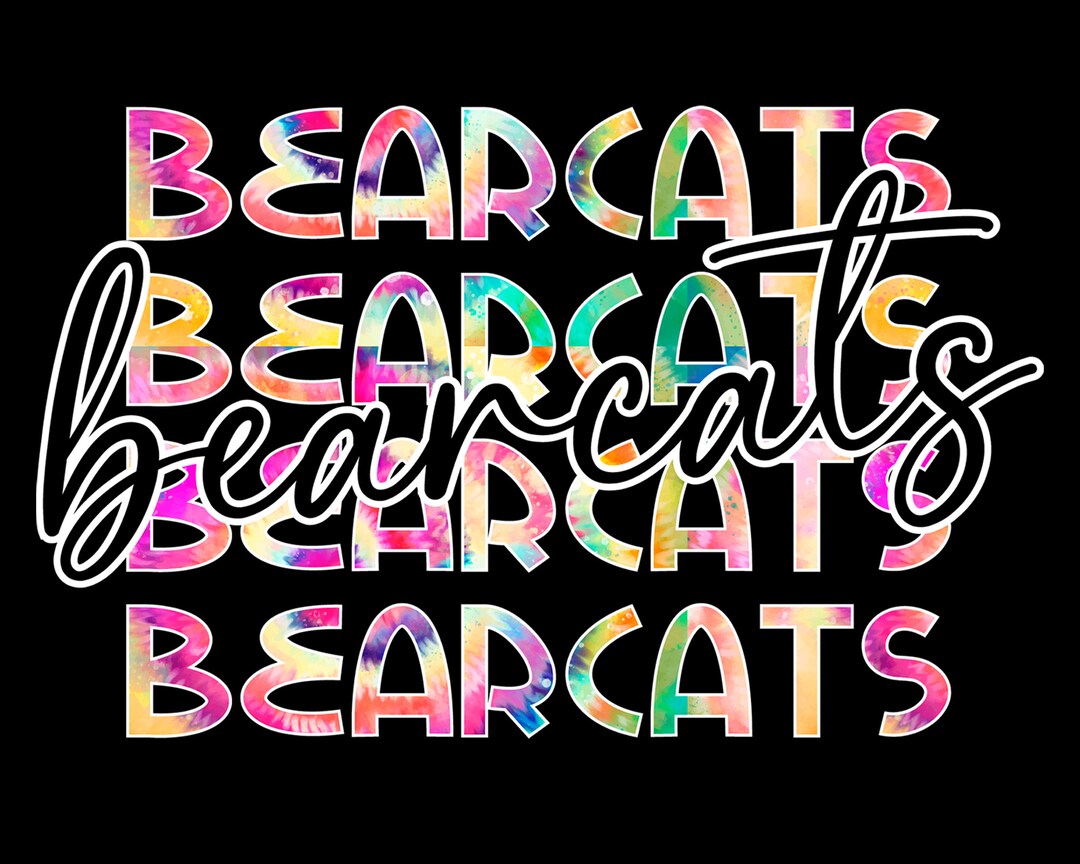 Bearcats Mascot Tie Dye Png, Sublimation Design, Stacked Pattern ...
